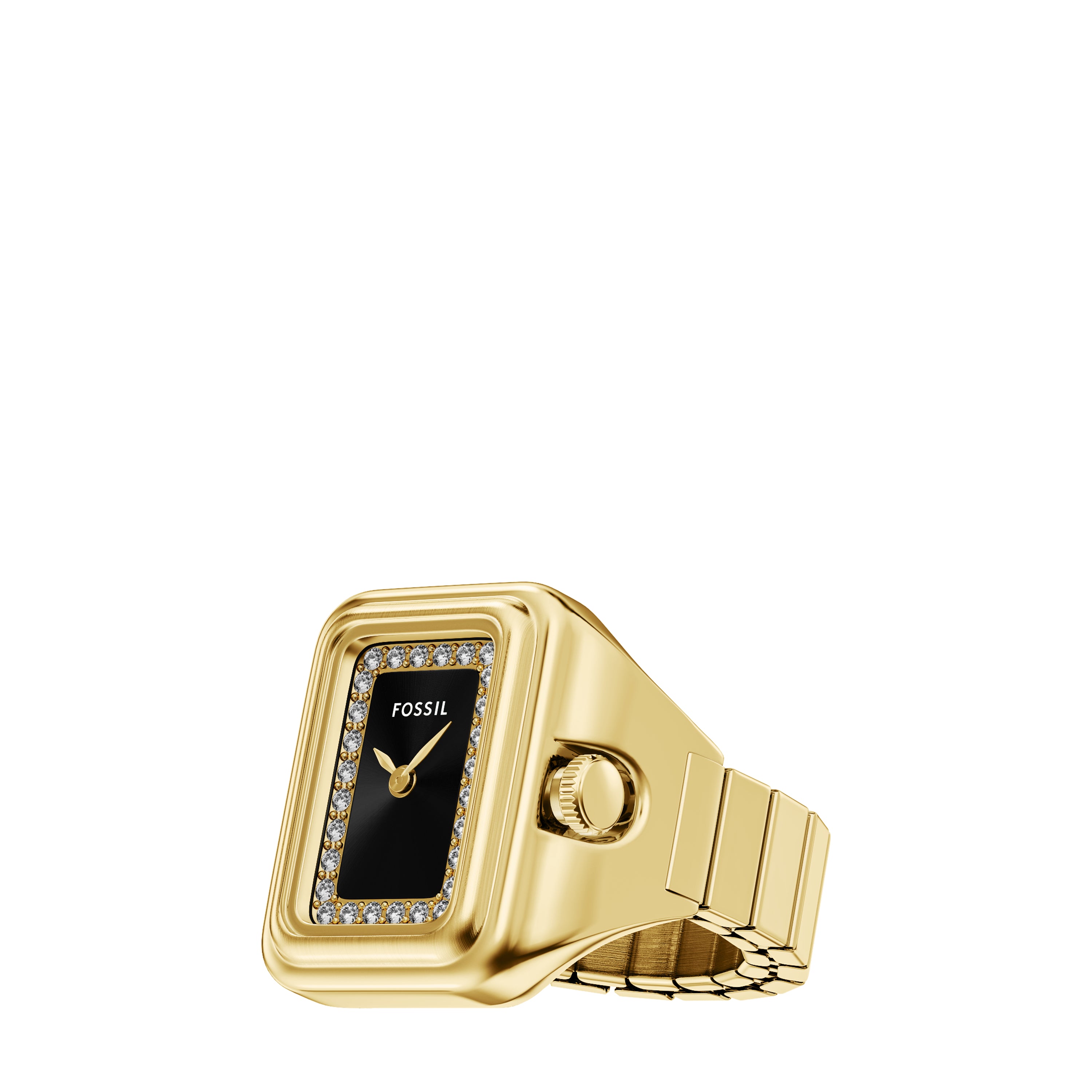 Raquel Watch Ring Two-Hand Gold-Tone Stainless Steel Watch – Fossil ...