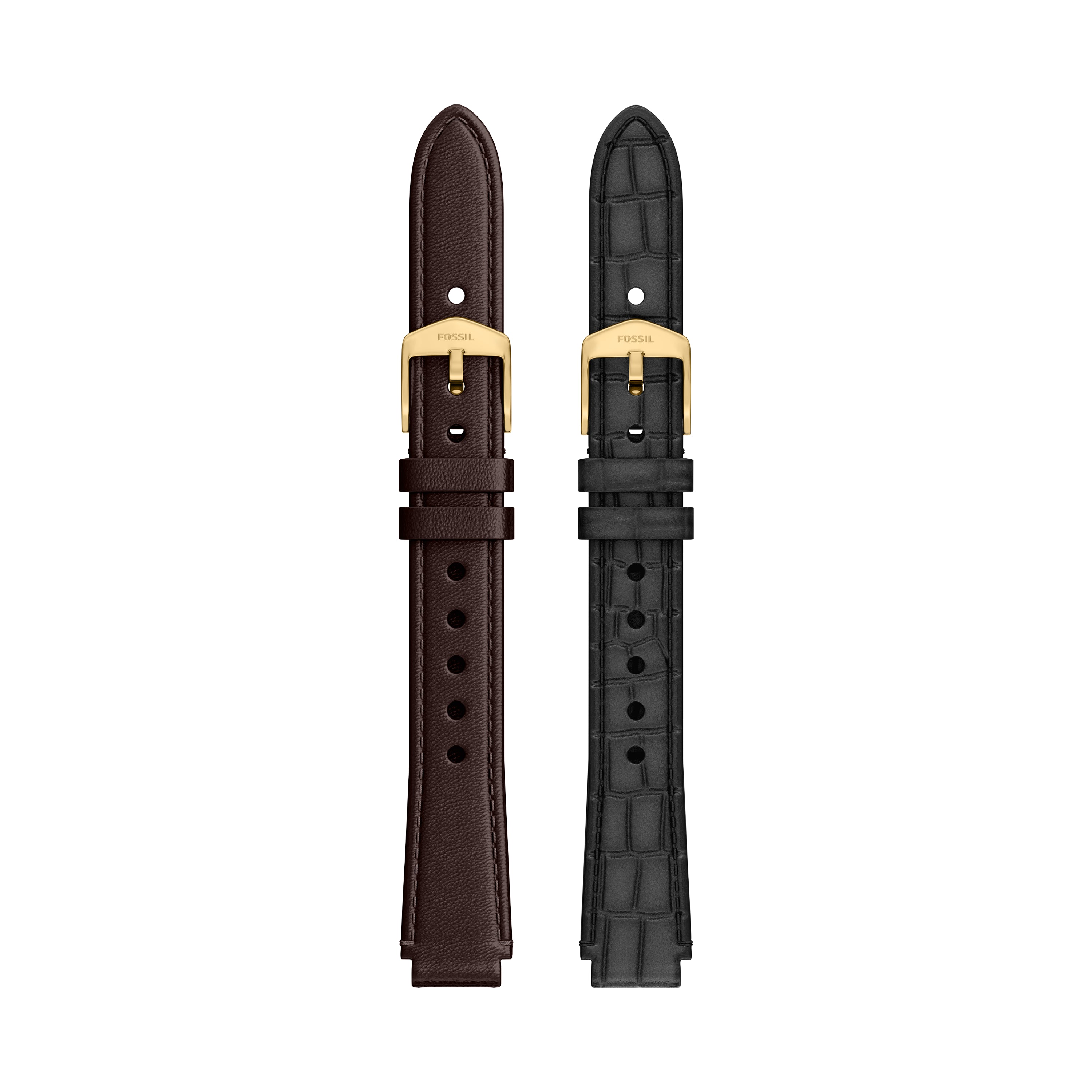 12mm Black And Brown Leather Strap Set – Fossil Singapore